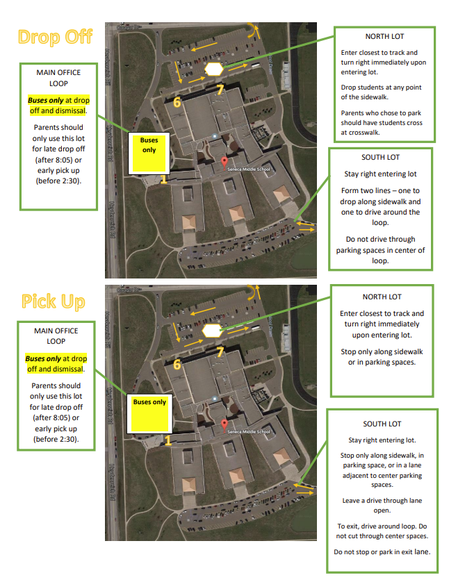 Drop-off / Pick-up Procedures - Students/Parents - Seneca Middle School